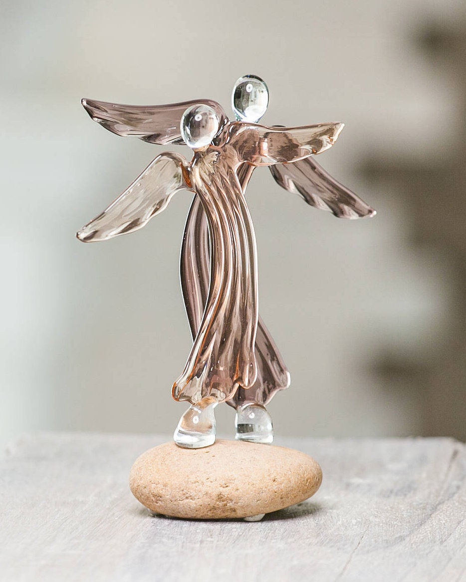 Glas Statue lila Engel Engel Paar Figur Eltern des - Etsy.de