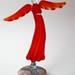 Red Glass Angel Figurine Easter Gift Angel Wings Angel Sculpture Glass ...