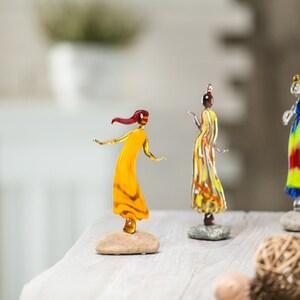 Woman Glass Figurine | Rainbow Glass Lady Statue | Afro Woman Charm ...