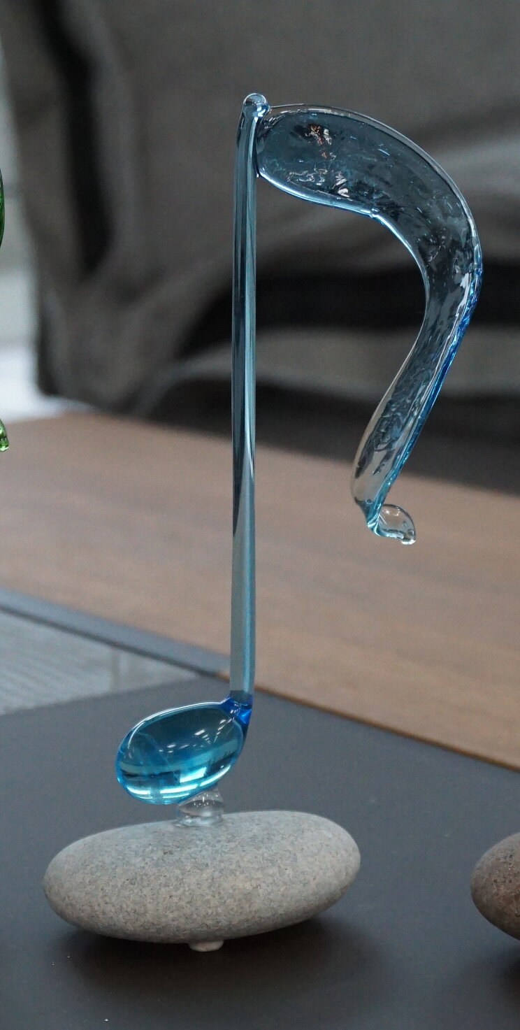 Amber Glass Note Figurine / Collectible Music Symbol Sculpture - Etsy