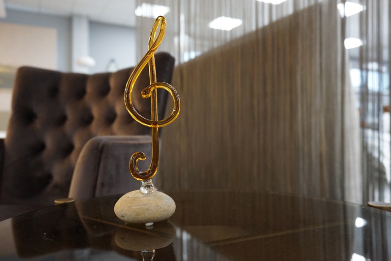 Blue Glass Treble Clef Sculpture / Music School Graduation - Etsy
