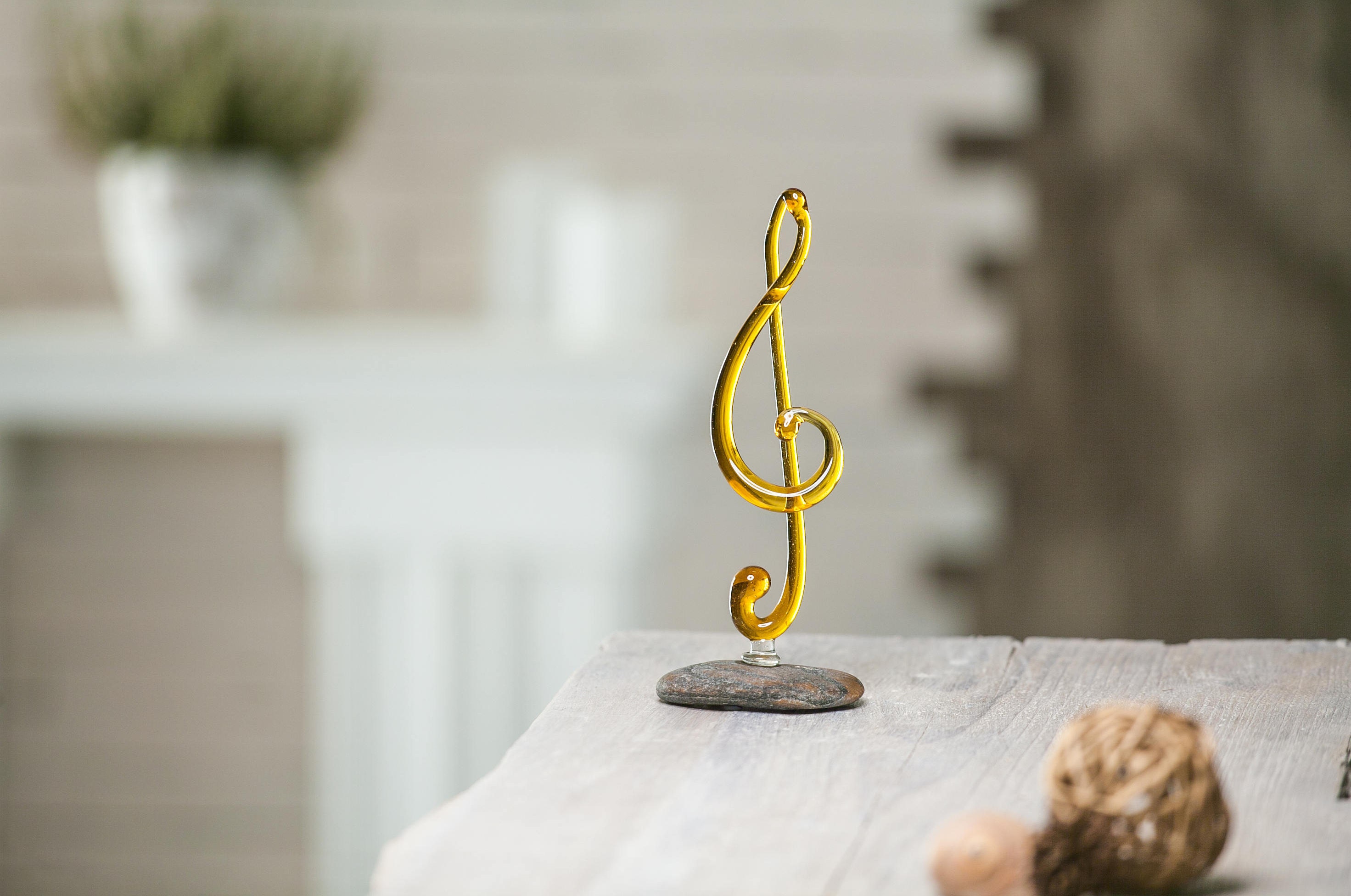 Gold Yellow Glass Treble Clef Statue / Music School Graduation Gift - Etsy