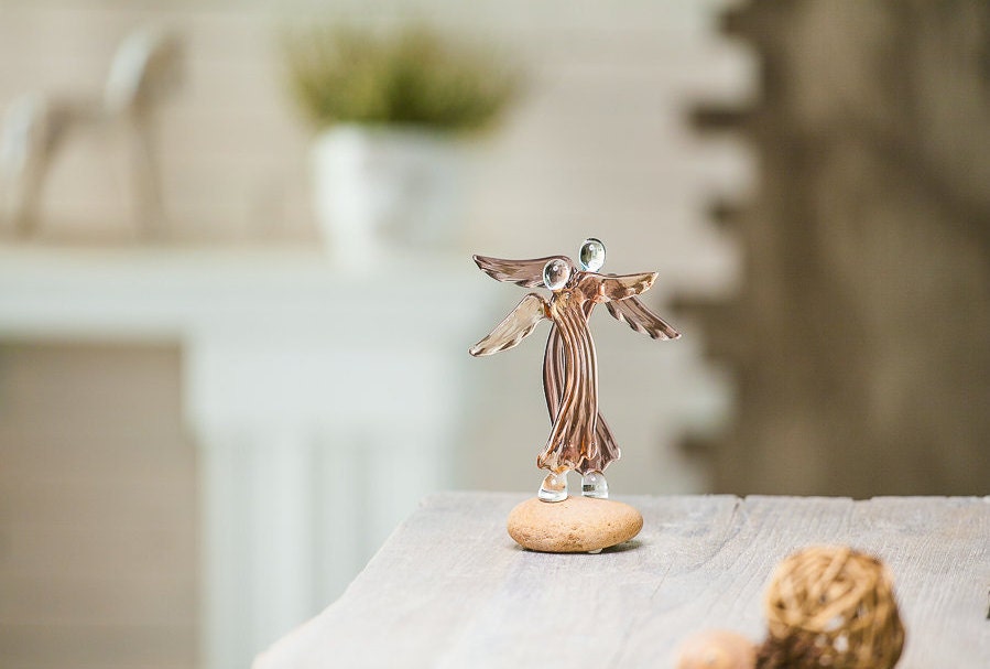 Glas Statue lila Engel Engel Paar Figur Eltern des - Etsy.de