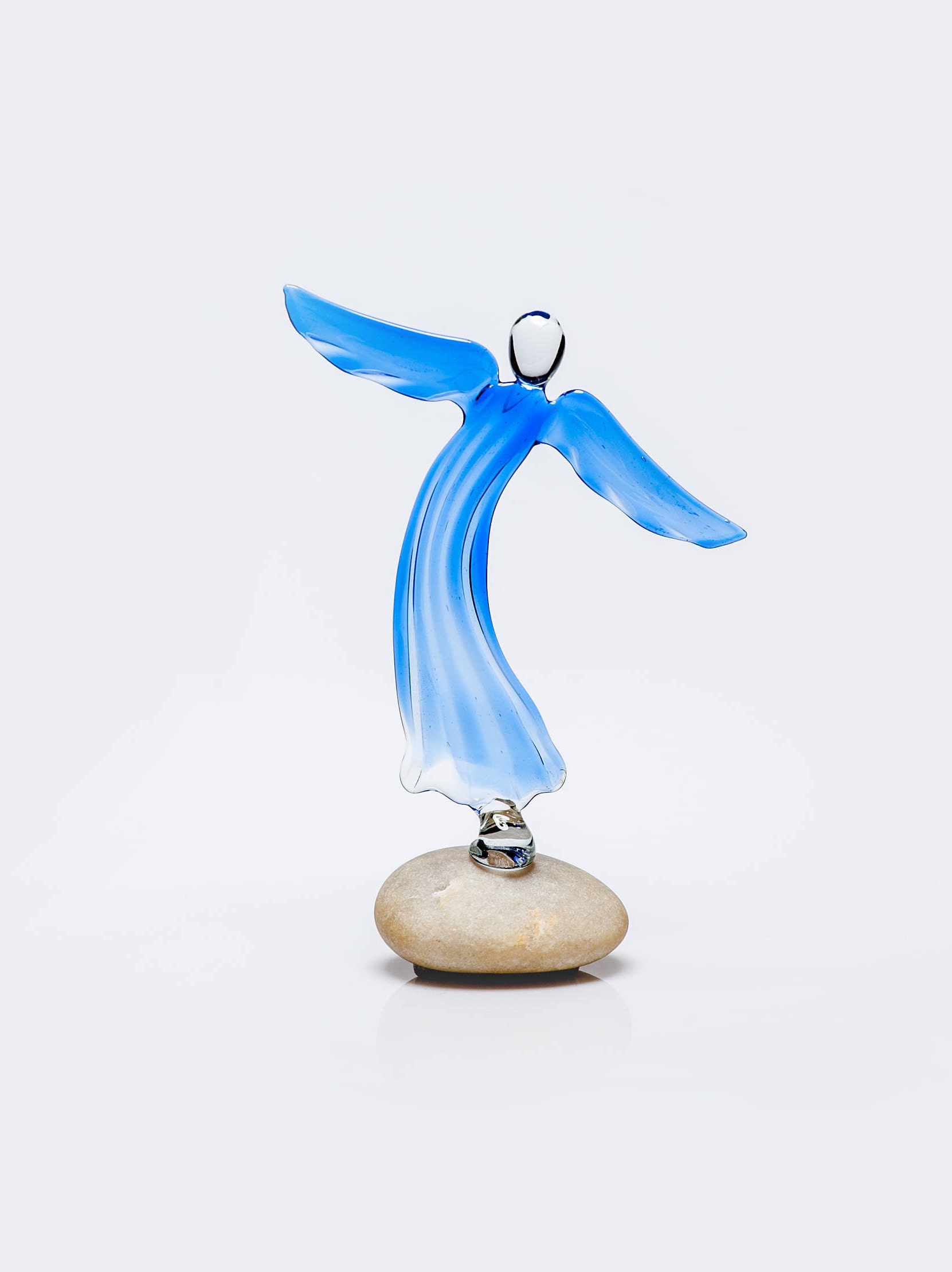 Blaue Glas Engel Figur / Transparente Glaskunst / Engelsflügel - Etsy ...