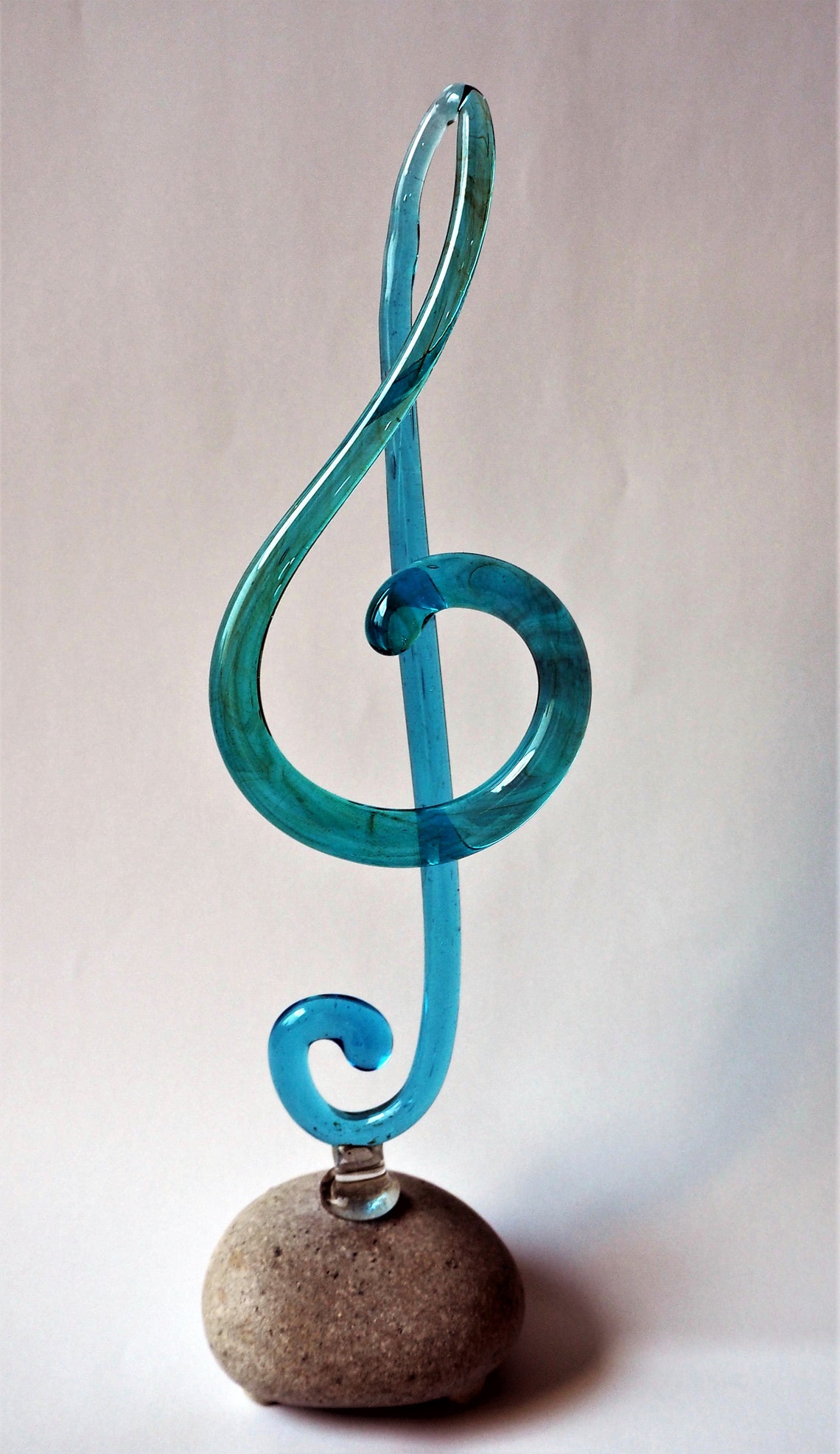 Blue Glass Treble Clef Sculpture / Music School Graduation - Etsy