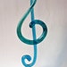 Blue Glass Treble Clef Sculpture / Music School Graduation Gift ...