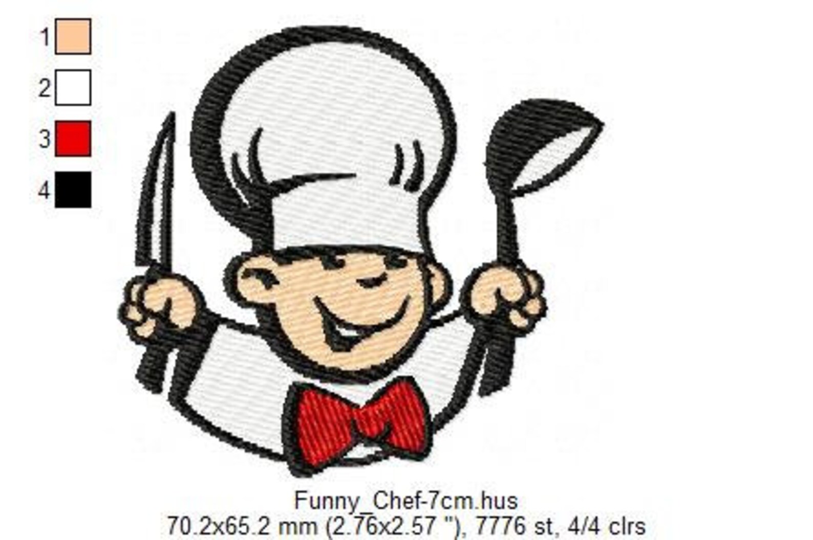 Funny Chef, Machine Embroidery Design, Instant Download, Fill Stitch ...