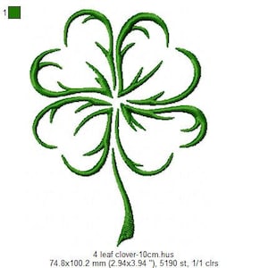 Four Leaf Clover, Machine Embroidery Design, Leaf Silhouette, Outline ...