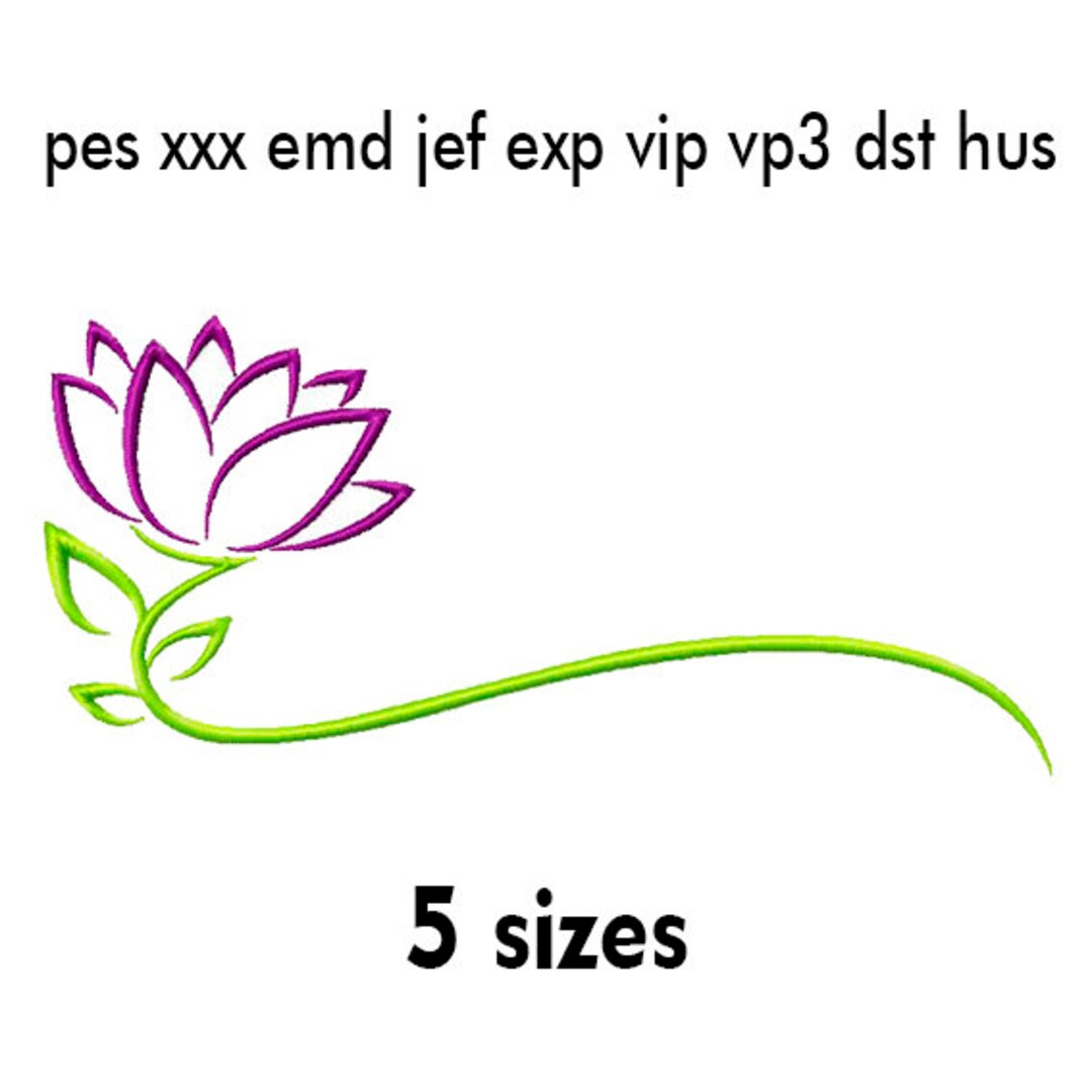Lotus Machine Embroidery Design Instant Download Floral Embroidery ...