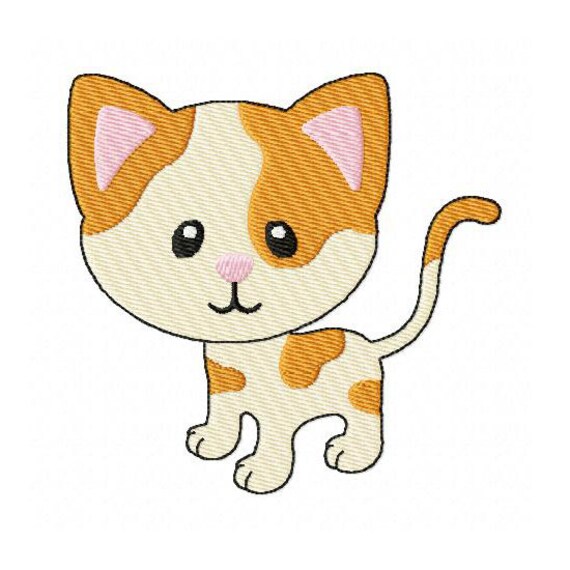 Kitty Machine Embroidery Design 6 Sizes Cute Kitten Cat - Etsy