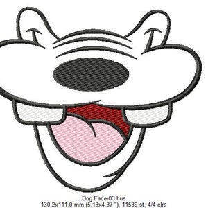 Dog Face #3 Embroidery Design 5 Sizes Embroidering Fill Stitch Machine ...