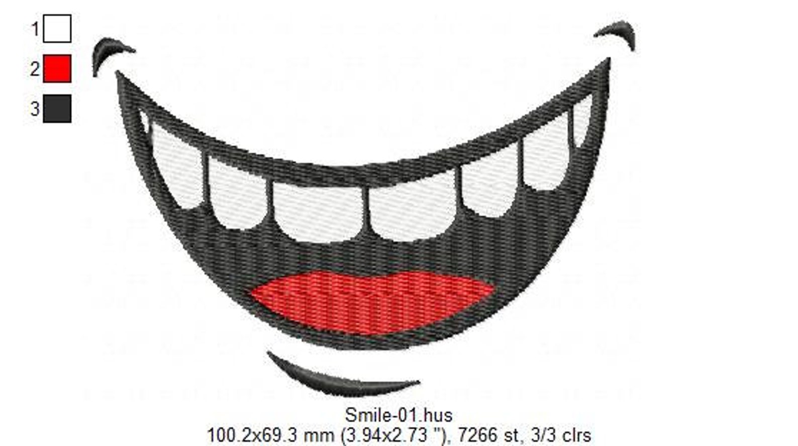 Smile Embroidery Design 5 Sizes Embroidering Fill Stitch - Etsy