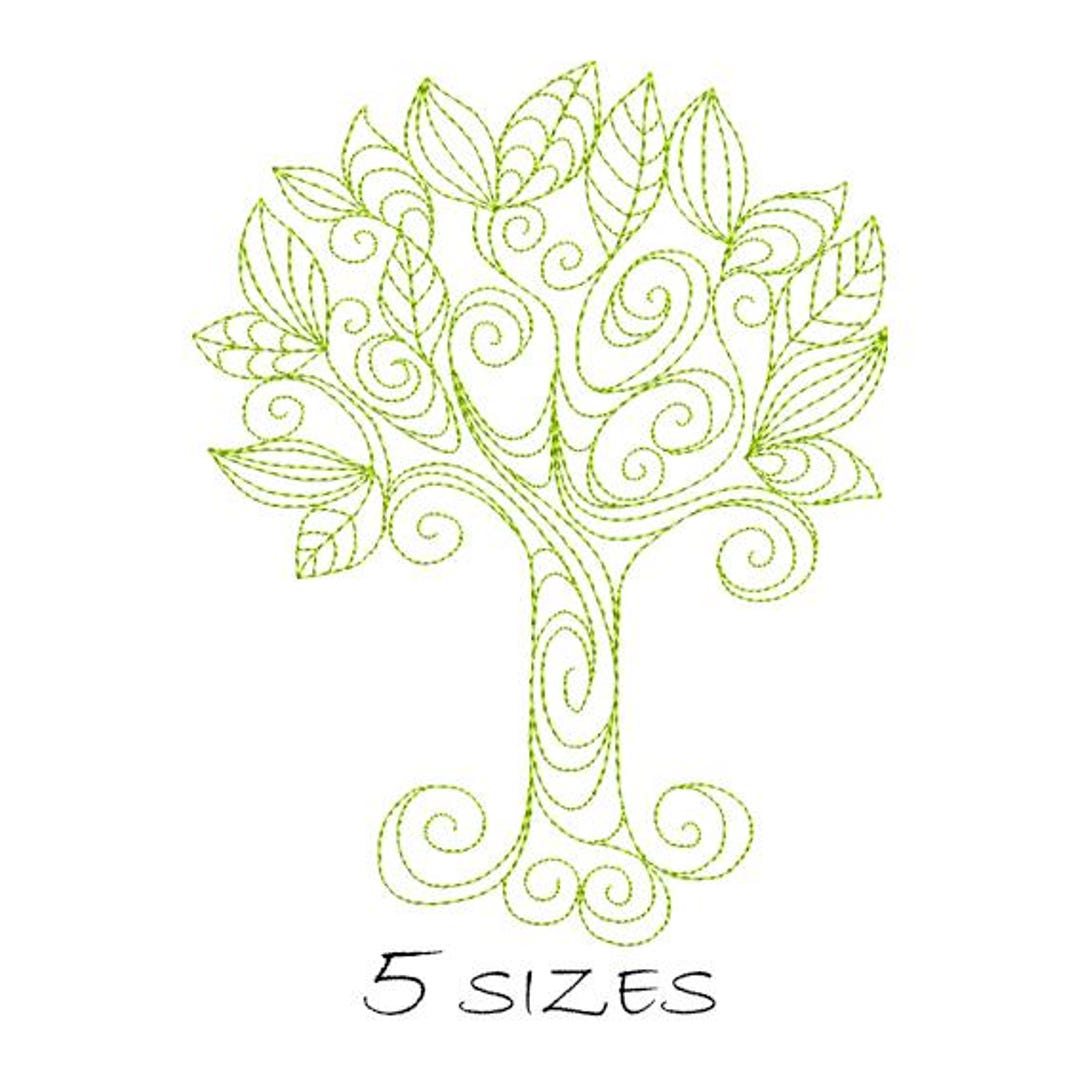 Eco Tree Machine Embroidery Design Silhouette 5 Sizes Tree of Life ...
