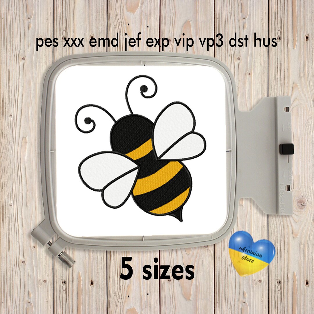 Mini Bee Machine Embroidery Design Silhouette Outline 5 Sizes Summer ...