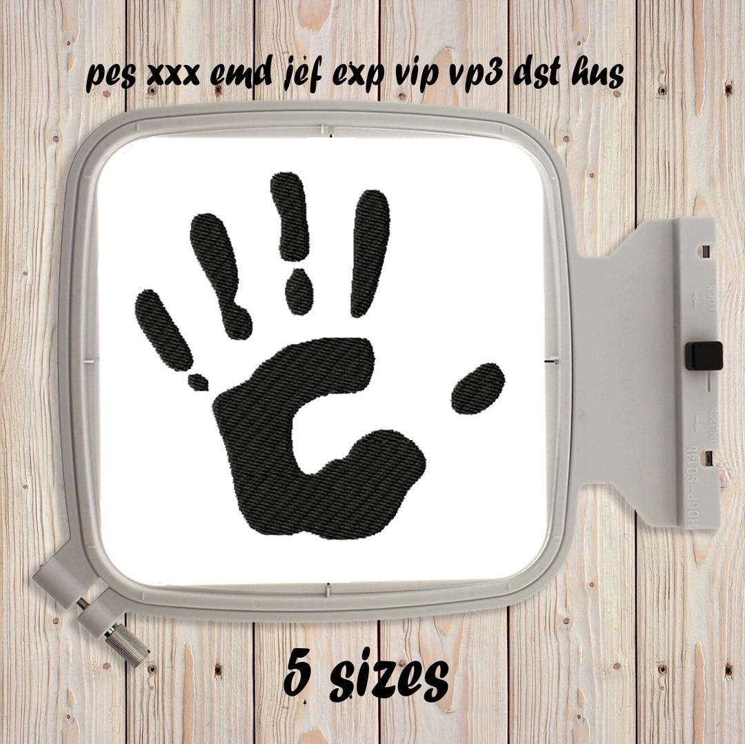 Handprint Embroidery Design Fingerpainting Hand Print Symbol ...