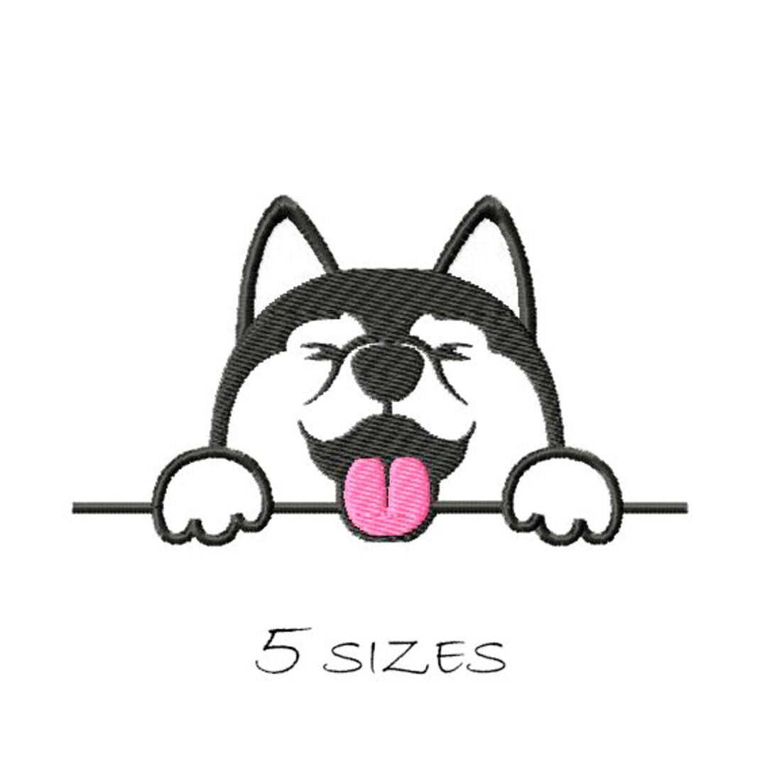 Husky Dog Cute Puppy Machine Embroidery Design Animals Instant Download ...