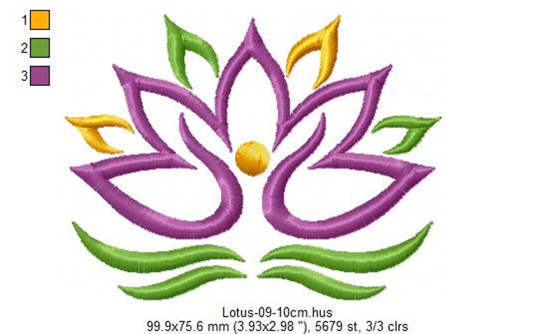 Lotus Machine Embroidery Design Instant Download Floral - Etsy