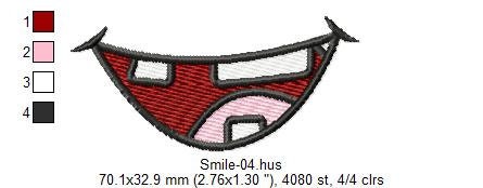 Funny Smile 4 Embroidery design Face Mask Design 5 sizes | Etsy