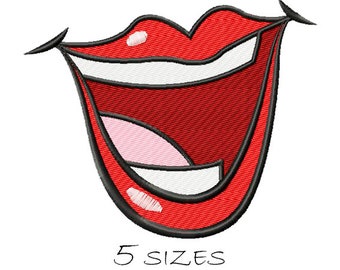 Smile Lips 9 Embroidery Design 5 Sizes Embroidering Fill | Etsy
