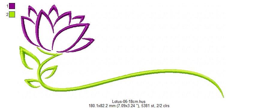 Lotus Machine Embroidery Design Instant Download Floral - Etsy