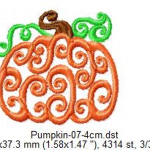 Pumpkin #7 Machine Embroidery Design Halloween Instant Download Fill ...