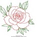 Red Rose Outline, Machine Embroidery Design, 5 Sizes, Instant Download ...