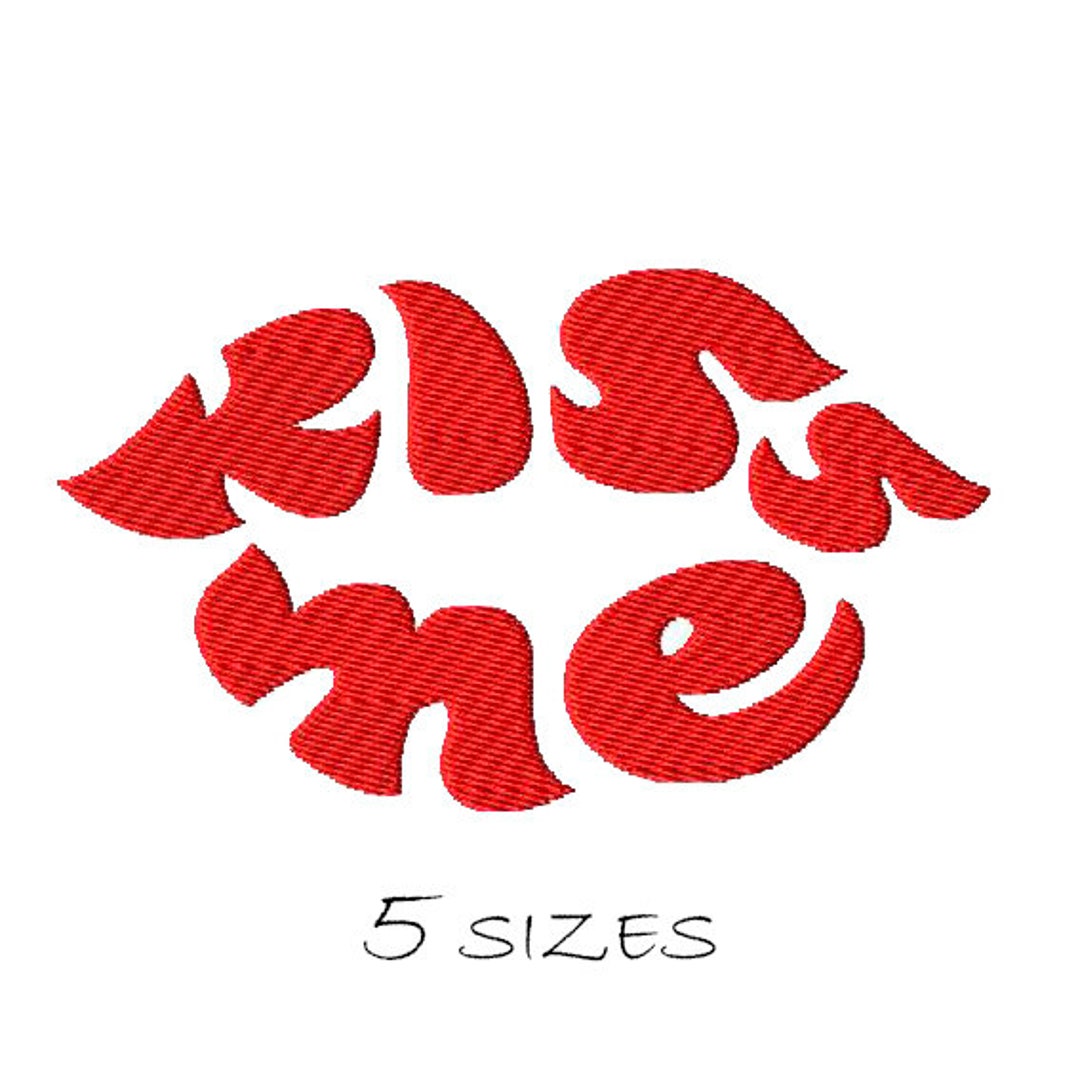 Kissing Lips #4 Embroidery Design 5 Sizes Embroidering Fill Stitch ...