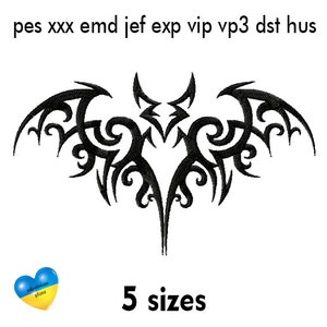 Bat #01 Machine Embroidery Design Gothic Bat Silhouette Halloween ...
