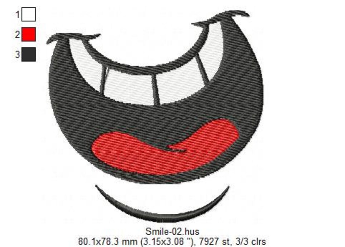 Funny Smile Embroidery Design 5 Sizes Embroidering Fill Stitch - Etsy