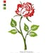 Single Rose Outline Machine Embroidery Design Red Rose 5 Sizes Instant ...