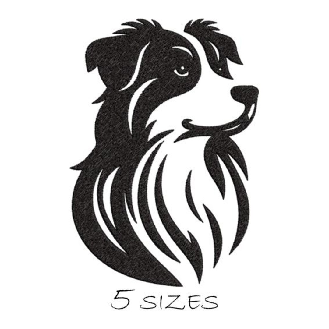 Dog Face Machine Embroidery Design Monochrome Dog Head Animals Instant ...