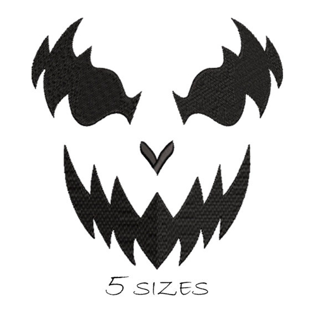 Skull Face 07 Embroidery Design Halloween Smile Scary Face Creepy Face ...