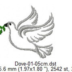 Dove #1 Silhouette, Monochrome Machine Embroidery Design, Bird Outline ...