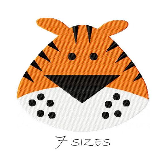 Tiger Face Machine Embroidery Design Cute Forest Animals | Etsy