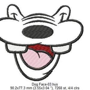 Dog Face #3 Embroidery Design 5 Sizes Embroidering Fill Stitch Machine ...