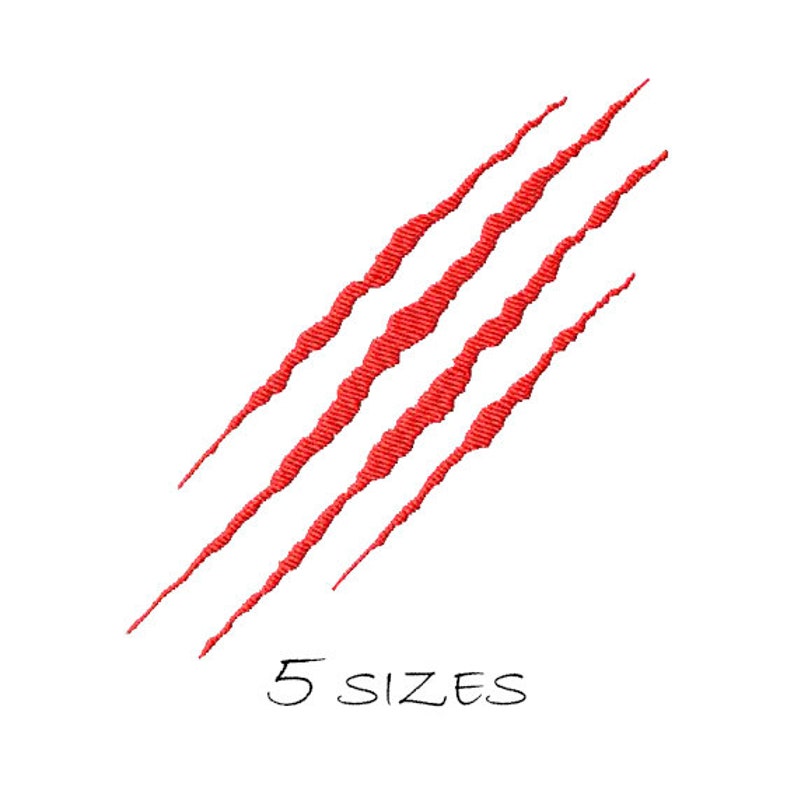 Claw Marks Embroidery Design 5 Sizes Embroidering Fill Stitch - Etsy