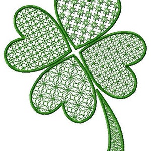 Four Leaf Clover, Machine Embroidery Design, Leaf Silhouette, Outline ...