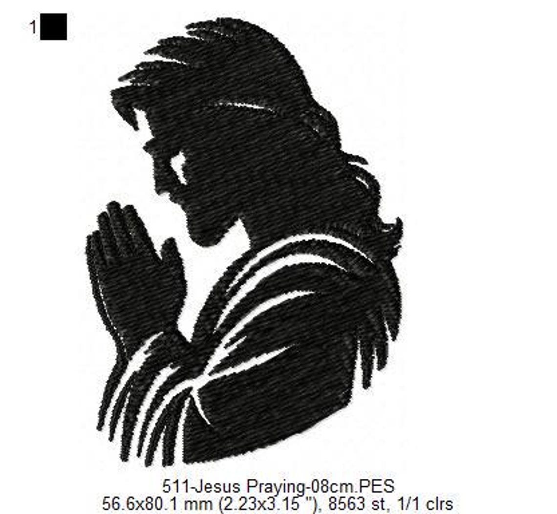 Jesus Praying Machine Embroidery Design, Christian Religious Pattern ...