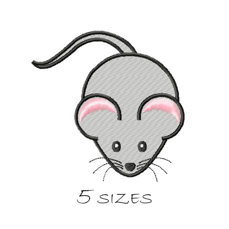 Mouse Machine Embroidery Design Cute Forest Animals Instant - Etsy
