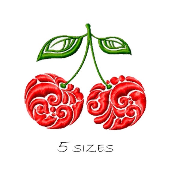 Cherry Machine Embroidery Design Instant Download Fill Stitch | Etsy