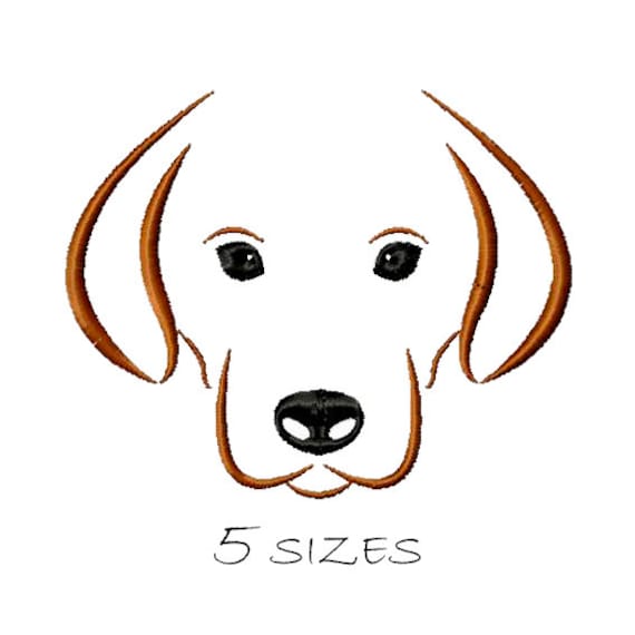 Dog Face Machine Embroidery Design Monochrome Dog Head Animals | Etsy
