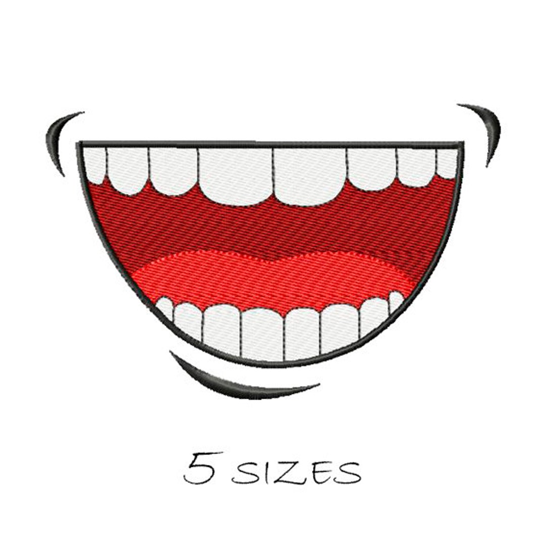 Smile#5 Embroidery Design 5 Sizes Embroidering Fill Stitch Machine ...