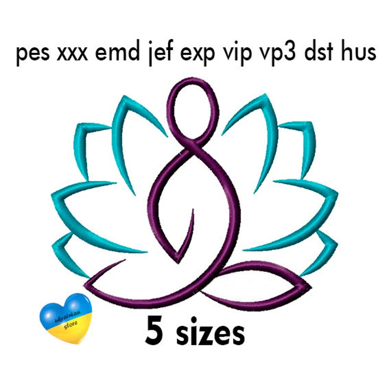 Lotus Machine Embroidery Design Instant Download Floral - Etsy