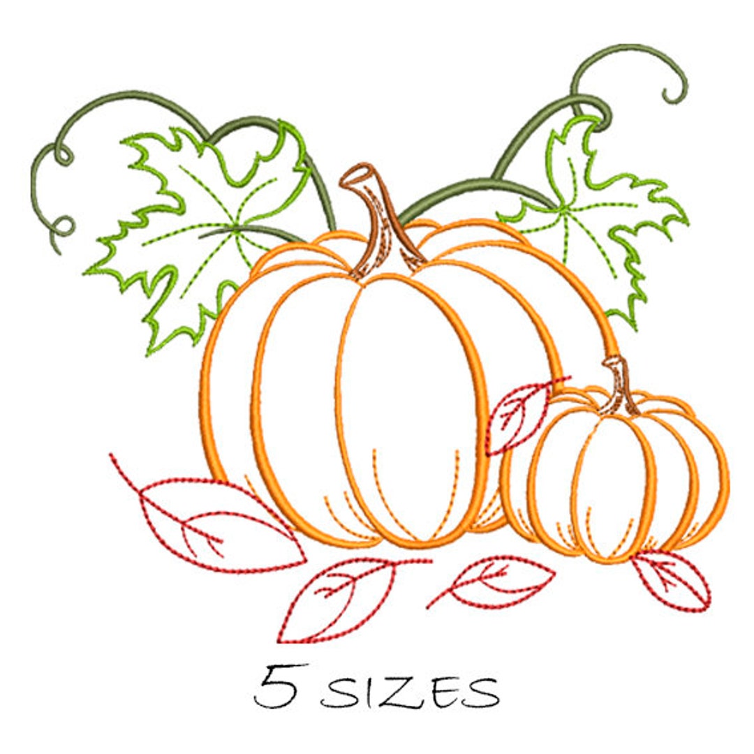 Pumpkin #18 Machine Embroidery Design Halloween Instant Download Fill ...