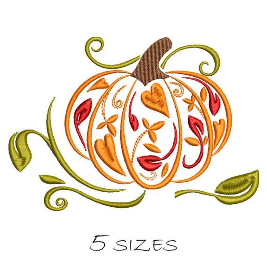 Pumpkin Machine Embroidery Design Halloween Instant Download Fill ...