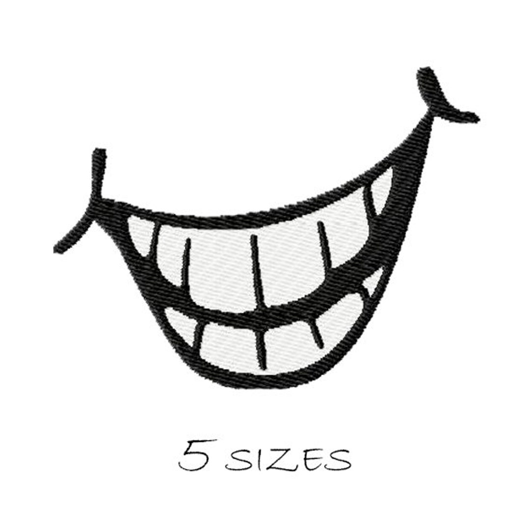 Smile Embroidery Design 5 Sizes Embroidering Fill Stitch Machine ...