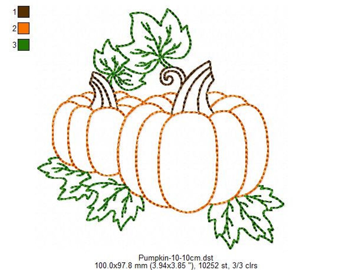 Pumpkin 10 Machine Embroidery Design Halloween Instant - Etsy