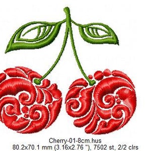 Cherry Machine Embroidery Design Instant Download Fill Stitch 5 Sizes ...