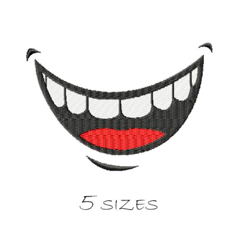 Smile Embroidery Design 5 Sizes Embroidering Fill Stitch - Etsy