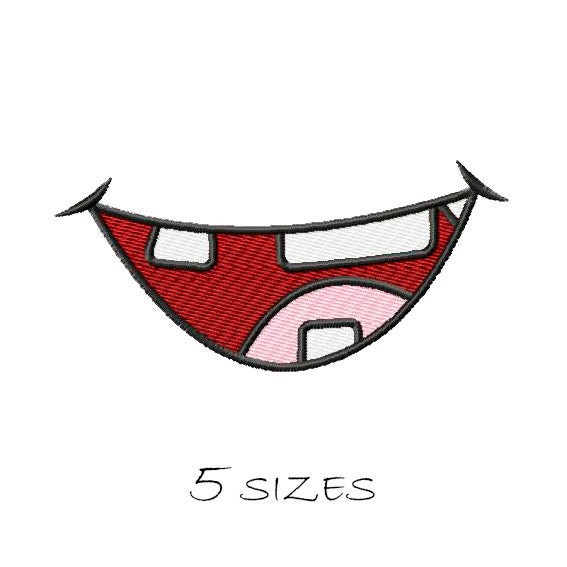 Funny Smile 4 Embroidery Design Face Mask Design 5 Sizes - Etsy